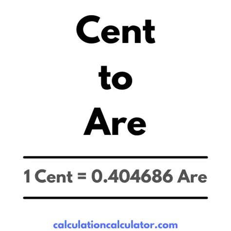 Cent To Are Conversion 1 Cent In Are
