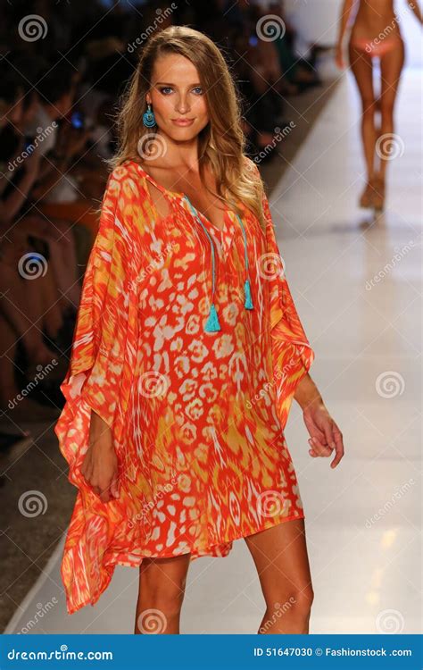A Model Walks The Runway At The Caffe Swimwear During Mbfw Swim 2015