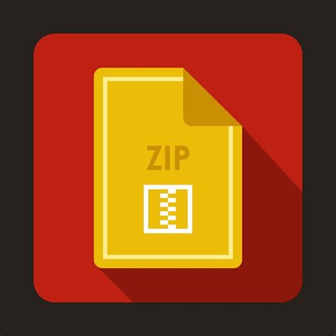 Premium Vector File Zip Icon In Flat Style With Long Shadow Document Type Symbol