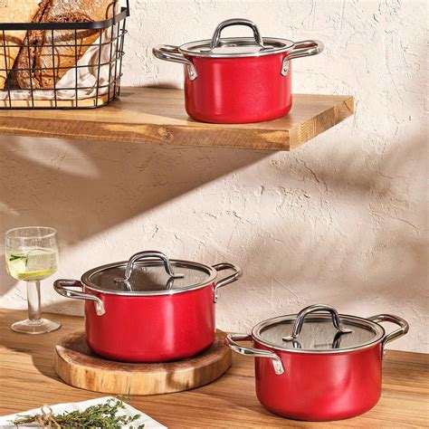 Emsan Master Class 6 Piece Midi Cookware Set Red Global Mart