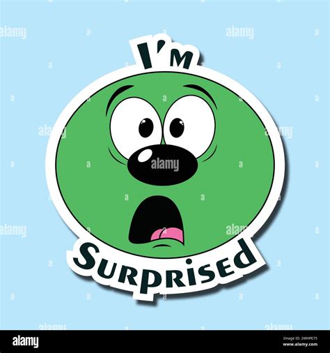 Funny Face Sticker Emoticon With A Surprised Face Expression Of Shock
