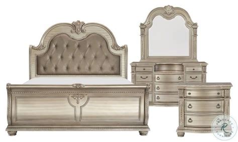 Cavalier Silver Sleigh Bedroom Set King Bedroom Sets Bedroom Set