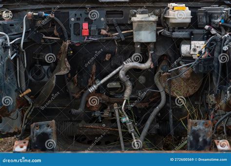 A Dump Of Disassembled Cars Old Cars For Disassembly And Repair Close Up Details Of The Auto