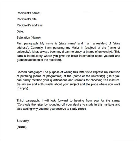 Letter Of Intent Phd Application Sample Letter Of Intent For Graduate Images And Photos Finder