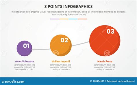 3 Points Or Stages Infographic Concept With Timeline Circle Small And