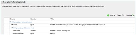 Notification Subscription Criteria Issue Rscom