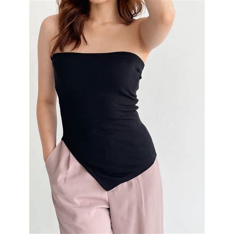 Jual So Yoon Zipper Tube Knit Top Baju Tanktop Rajut Pakaian Wanita Perempuan Cewek Shopee