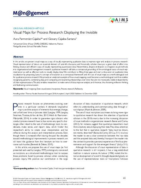 pdf visual maps for process research displaying the invisible