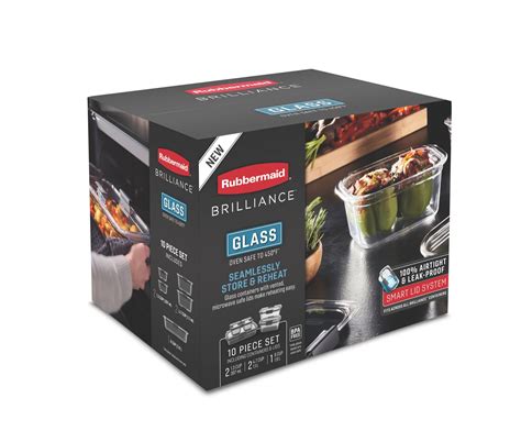 Set Hermeticos Rubbermaid Brilliance Vidrio 10 Piezas Yuner