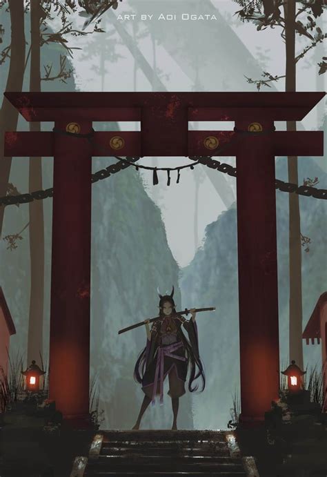 Itsuki AoiOgata的和风鸟居插画图片 BoBoPic