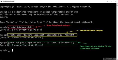 Mysql Datenbank Anlegen Linux Server It Learner