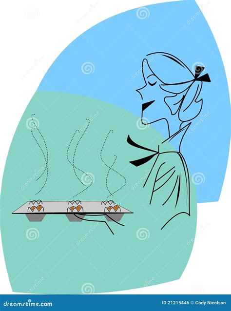 Mom In Kitchen Stock Vector Illustration Of Tray Mother 21215446