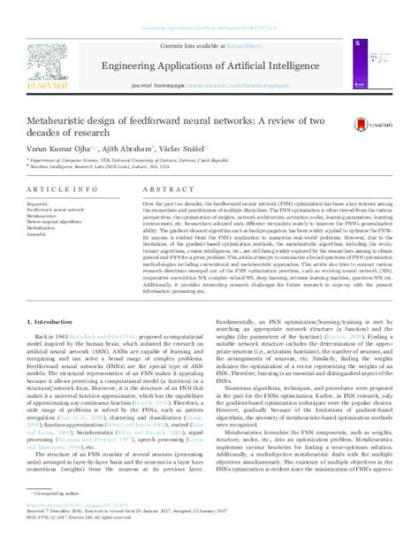 pdf engineering applications of artificial intelligence metaheuristic