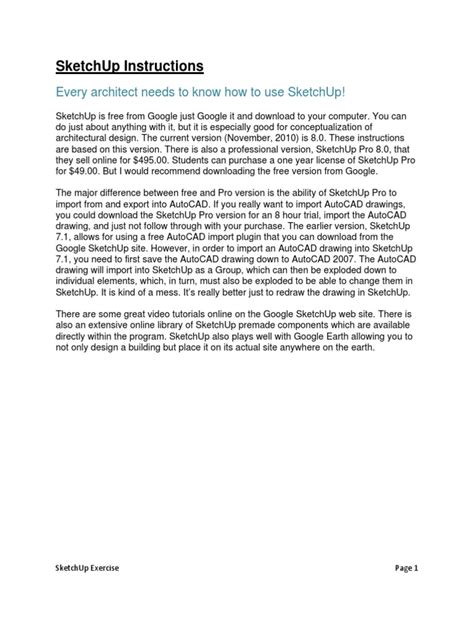 Idiots Guide To Basic Sketchup Functions Pdf Pdf