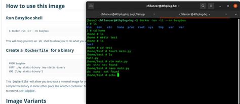O C Christian On Linkedin Nano Vim Docker Busybox