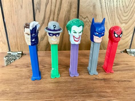 5 Dc Comics Pez Candy Dispensers Batman The Joker Riddler Two Face