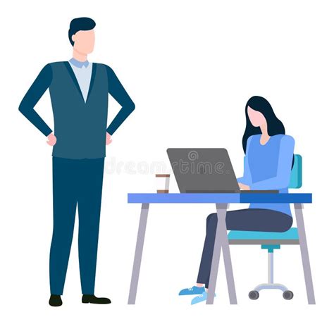 Training At Work Controlling Supervisor Brokers Stock Vector Illustration Of Project