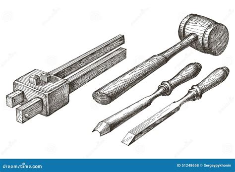 Tools Vector Logo Design Template Chisel Mallet Stock Vector Illustration Of Furniture