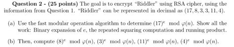Question 2 25 Points The Goal Is To Encrypt