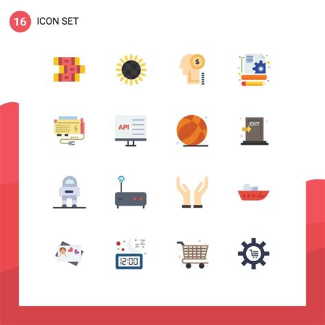 Set Of 16 Commercial Flat Colors Pack For Power Battery Investment Apc Management Editable Pack