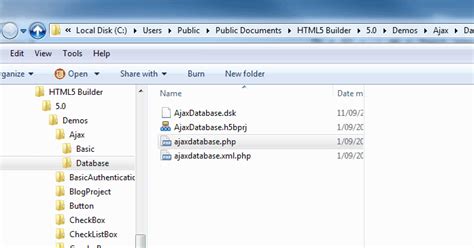 learning embarcadero html5builder demo ajax database