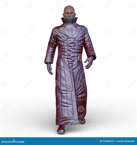 3d Rendering Of A Man In Long Coat Stock Illustration Illustration Of