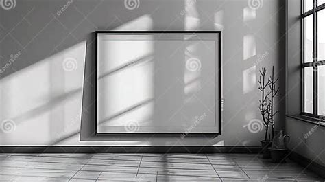 Minimalist Mockup Featuring A Thin Black Frame Against A Pristine White