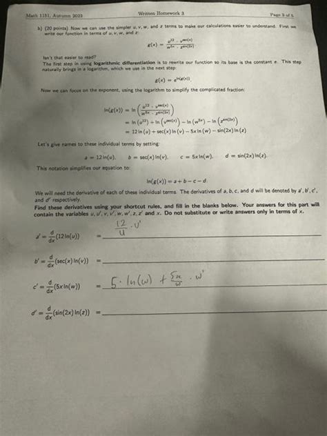 Solved Problem 1 Guided Derivative Calculation 38 Points Chegg