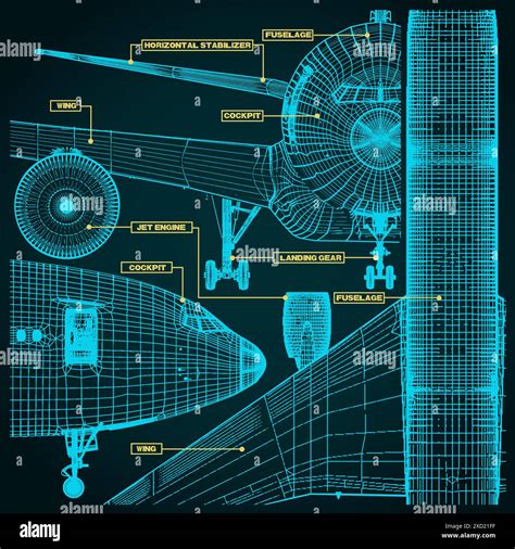 Airplane Blueprint Top Hi Res Stock Photography And Images Alamy