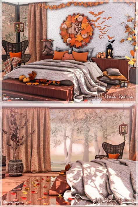 Sims Autumn Fall Accent Bedroom