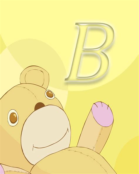 Cjo Photo Printable Initial Art Teddy Bear B