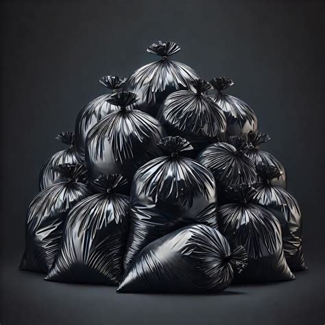Pile Of Black Garbage Bags Premium Ai Generated Image