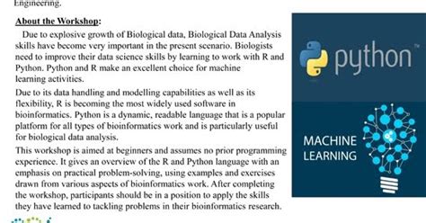 Hands On Computational Workshop On Bioinformatics With R And Python 18