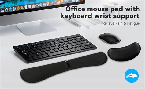 Zibly Wrist Rest Keyboard And Mouse Set Non Slip Ergonomic Wrist Cushion Support Pad Easy