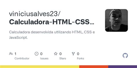 Github Viniciusalves23calculadora Html Css Js Calculadora Desenvolvida Utilizando Html Css