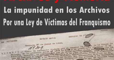 Memòria Repressió Franquista Acto Archivos Y Memoria La Impunidad