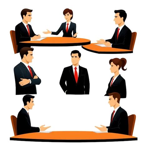 Negotiation Vector Set White Background Isolated A High Premium Ai