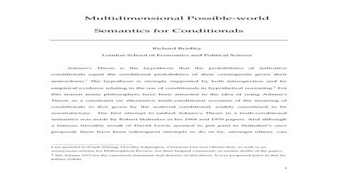Pdf Multidimensional Possible World Semantics For
