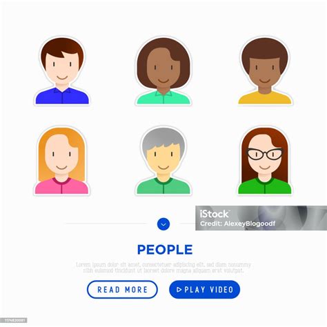사람들 평면 아이콘 세트 웃는 만화 남성과 여성의 머리 다른 인종과 국적을 가진 사람들의 아바타 백인 아시아 아프리카 힌두교 현대 벡터 그림입니다 공동체에 대한 스톡 벡터