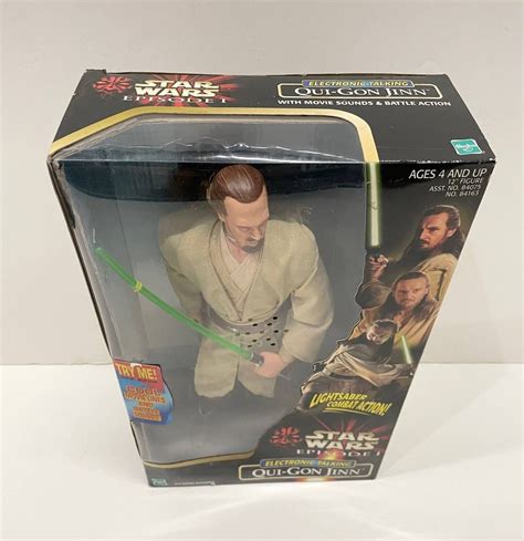 Star Wars Episode 1 Qui Gon Jinn Electronic Talking 12 Etsy