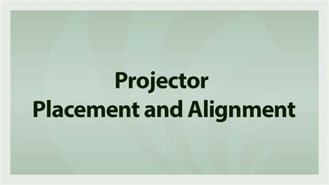 Projector Placement And Alignment Big Shine Singapore