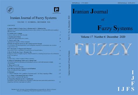 Iranian Journal Of Fuzzy Systems چاپ مقاله در مجله Iranian Journal Of