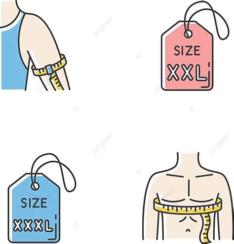 Color Coded Size Labels For Mens Bespoke Clothing Vector Linear Pack Outline PNG And Vector