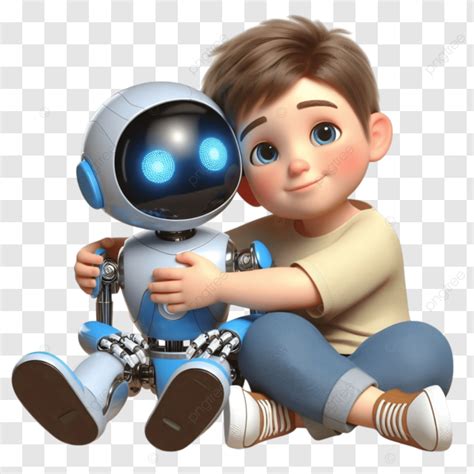 로봇 Ai로 아이를 포옹하다 인공 지능 로봇 아이 포옹 디지털 Png 일러스트 및 이미지 에 대한 무료 다운로드 Pngtree