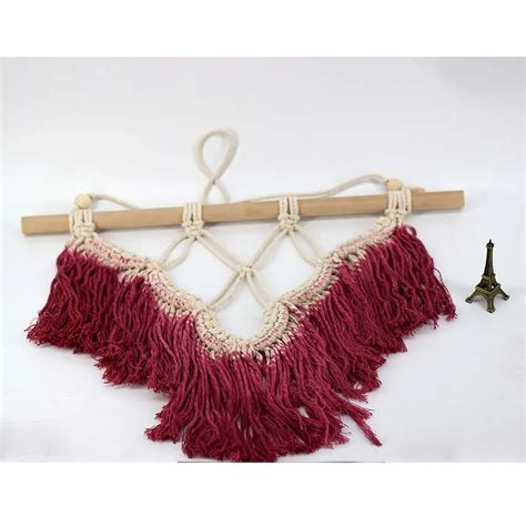 Настенный гобелен с Красной кисточкой в богемном стиле Настенный декор подарок для дома пряжа