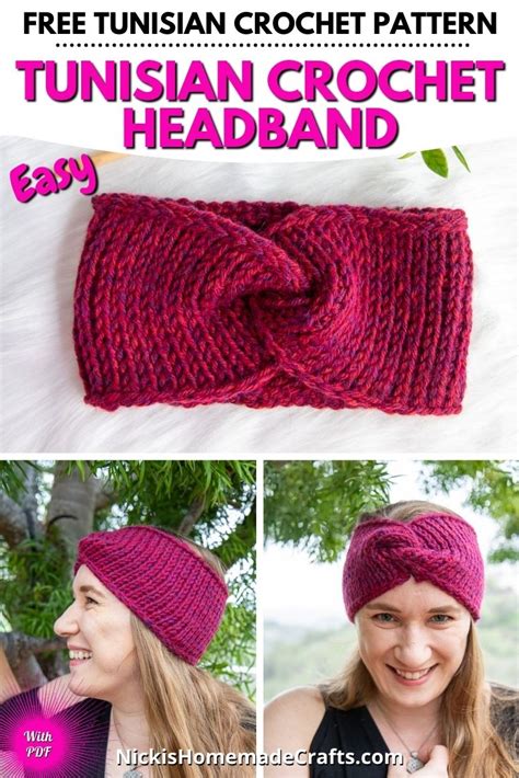 Free Tunisian Crochet Headband Pattern Nickis Homemade Crafts
