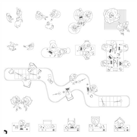 Cad Collaborative Work Space People Top View Toffu Co