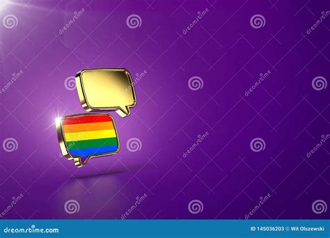 Two Chat Clouds One With Rainbow Colors Inside Dialog Between Homosexual And Heterosexual