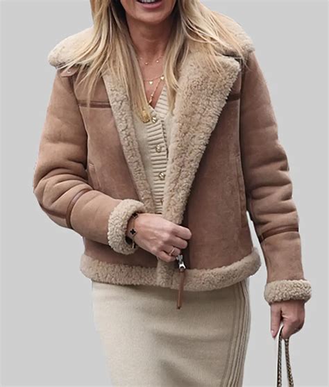 Amanda Holden Brown Aviator Jacket The Leather City