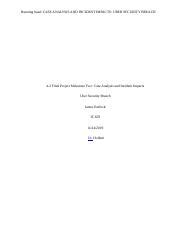 Final Project Milestone Two Case Analysis And Incident Impacts Docx Running Head CASE